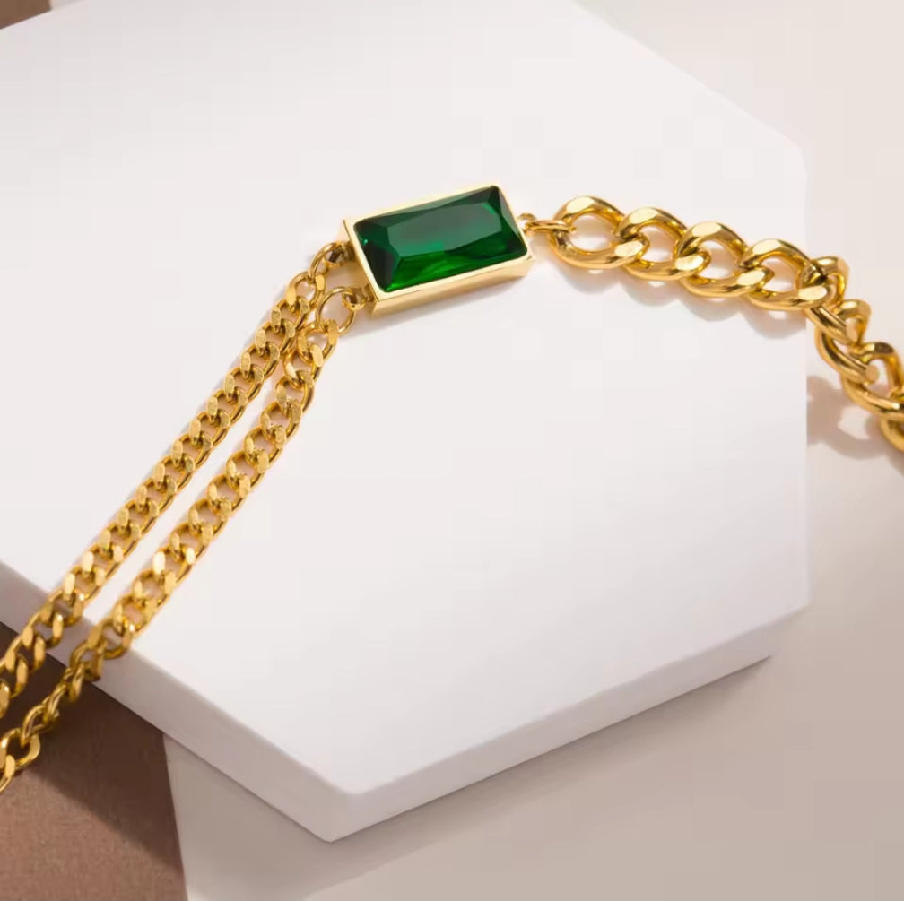 Classic Emerald Chain Bracelet – fahaessential