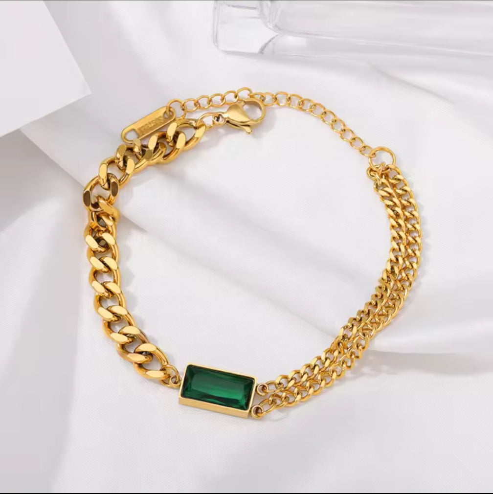 Classic Emerald Chain Bracelet – fahaessential